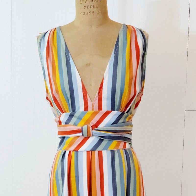 Rainbow Stripe Dress - Etsy