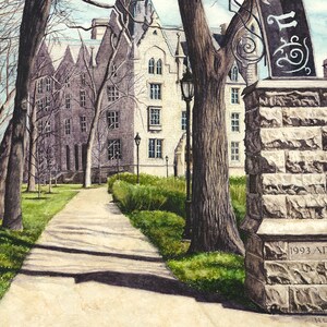 Northwestern University Watercolor Painting Print NWU Graduation Gift ...