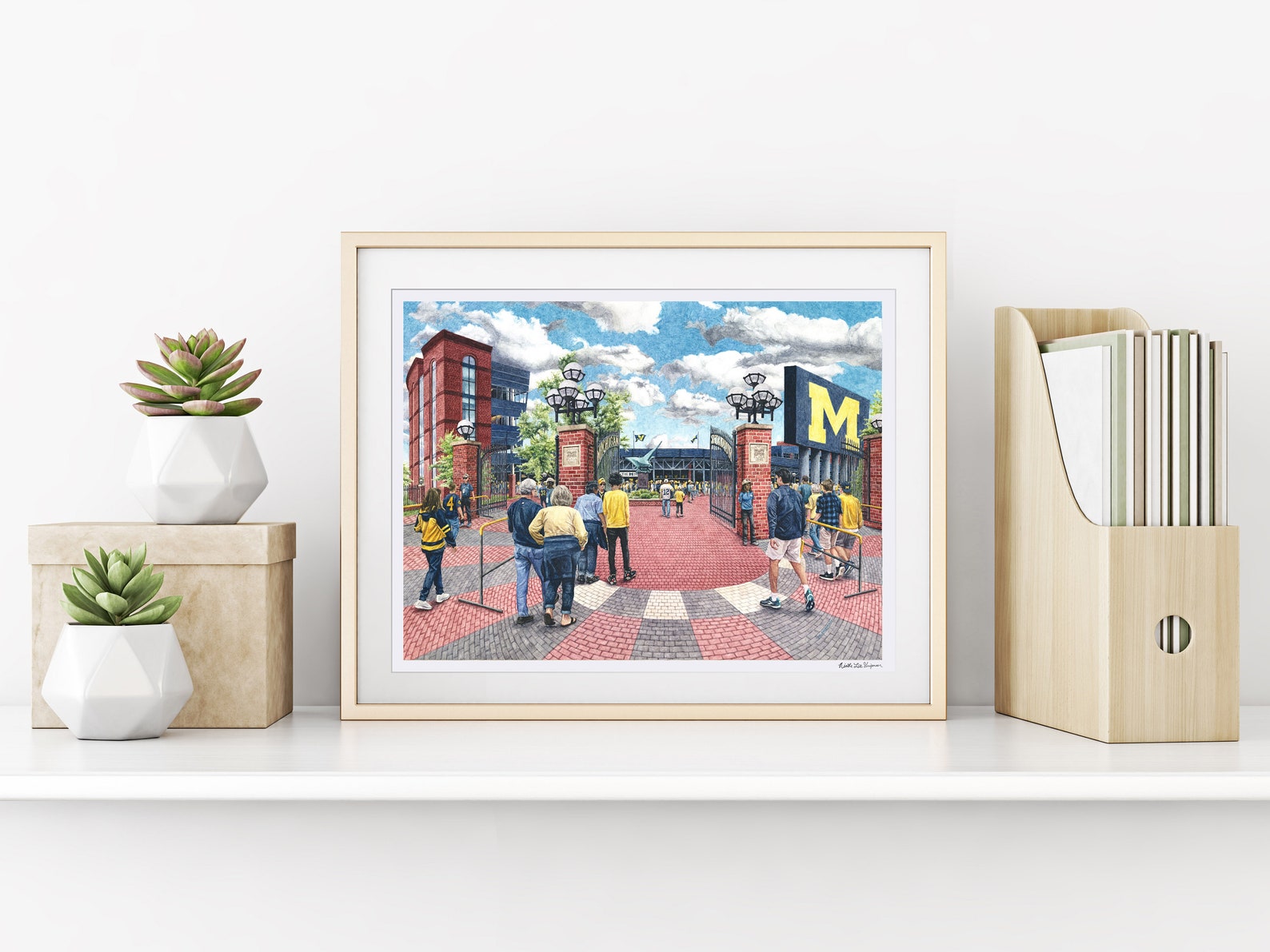 University of Michigan Art Ann Arbor Michigan Stadium Big - Etsy