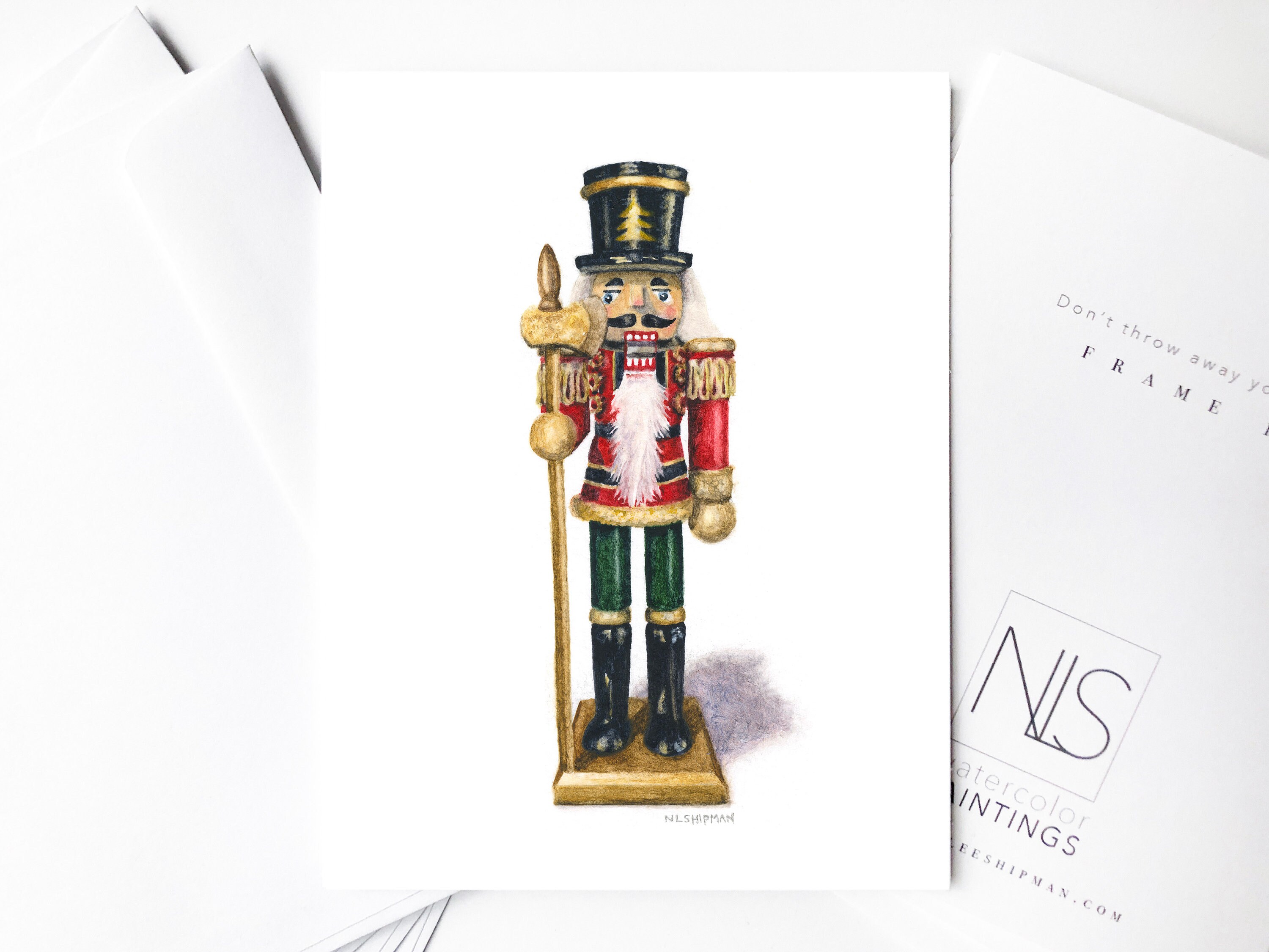 Christmas Card Nutcracker Christmas Card Handmade Card | Etsy