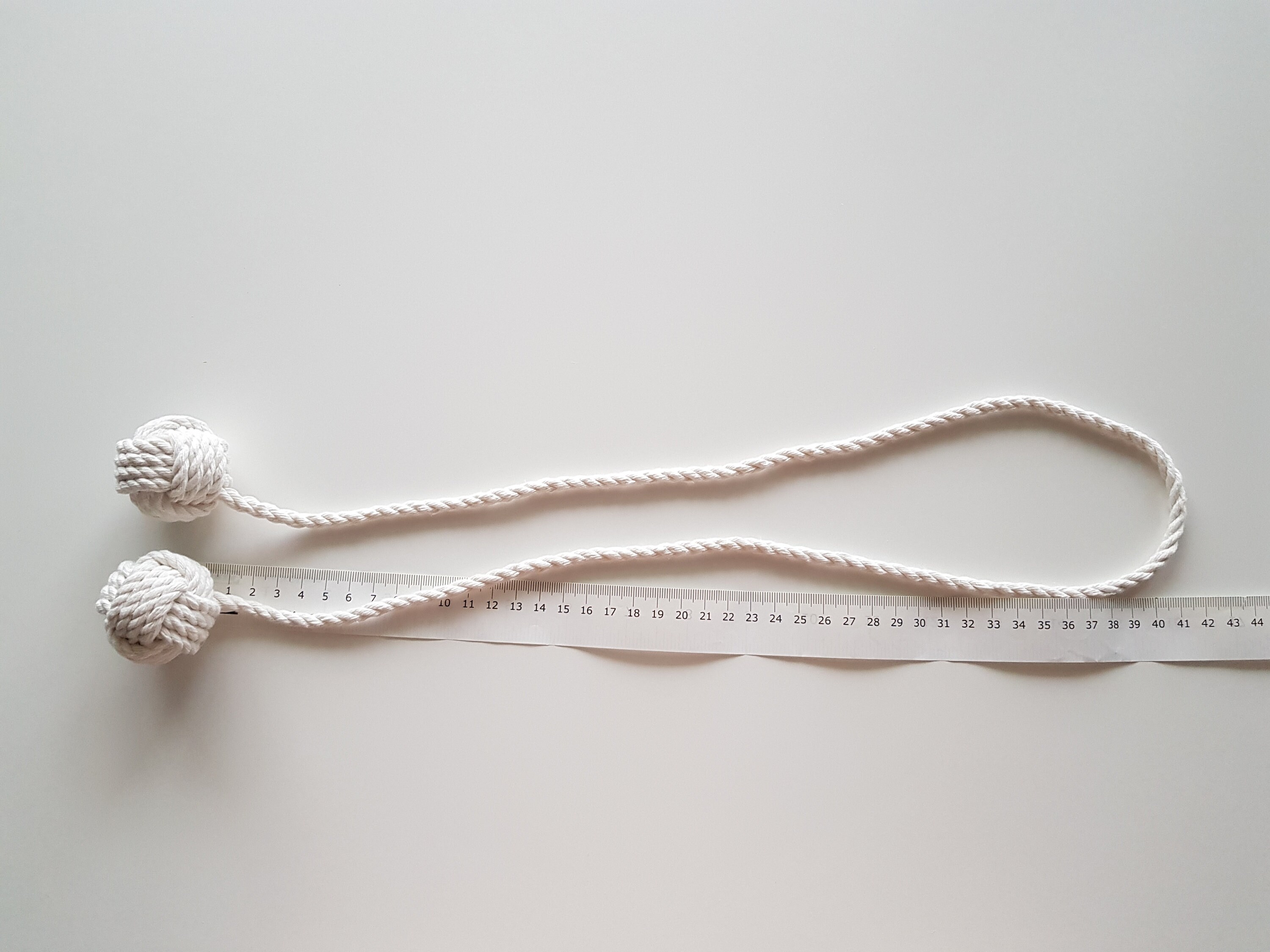 Monkey Fist Curtain Tieback, Macrame Curtain Tiebacks, Cotton Rope ...