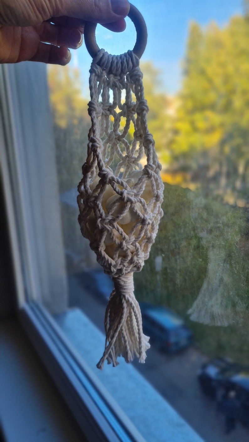 Macrame Hanging Garlic Basket,vegetable Storage, Macrame Bag, Kitchen ...