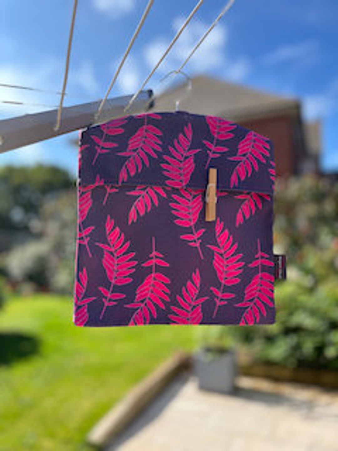 Peg Bag for Washing Line Floral Peg Bag on Hanger Gift for Her Gift for ...