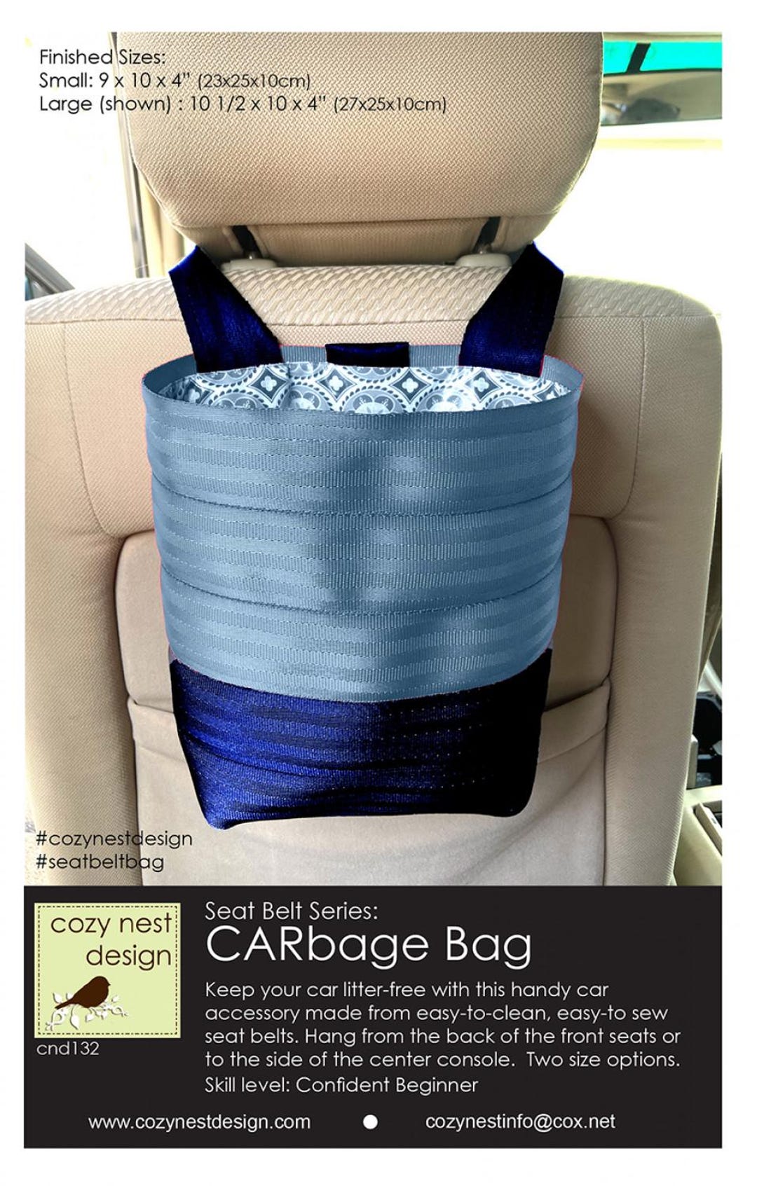 Carbage Seat Belt Vehicle Litter Basket Pattern With Seat Belt Webbing ...