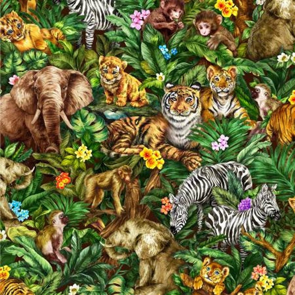 Jungle Print Fabric - Etsy