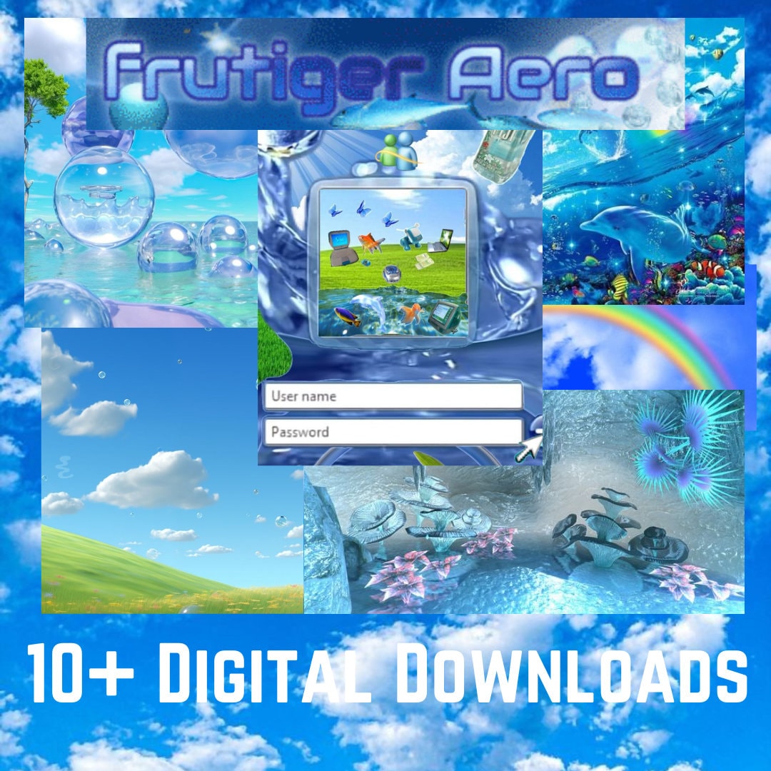 Y2K Frutiger Aero Poster Prints Digital Download 10 Pics - Etsy