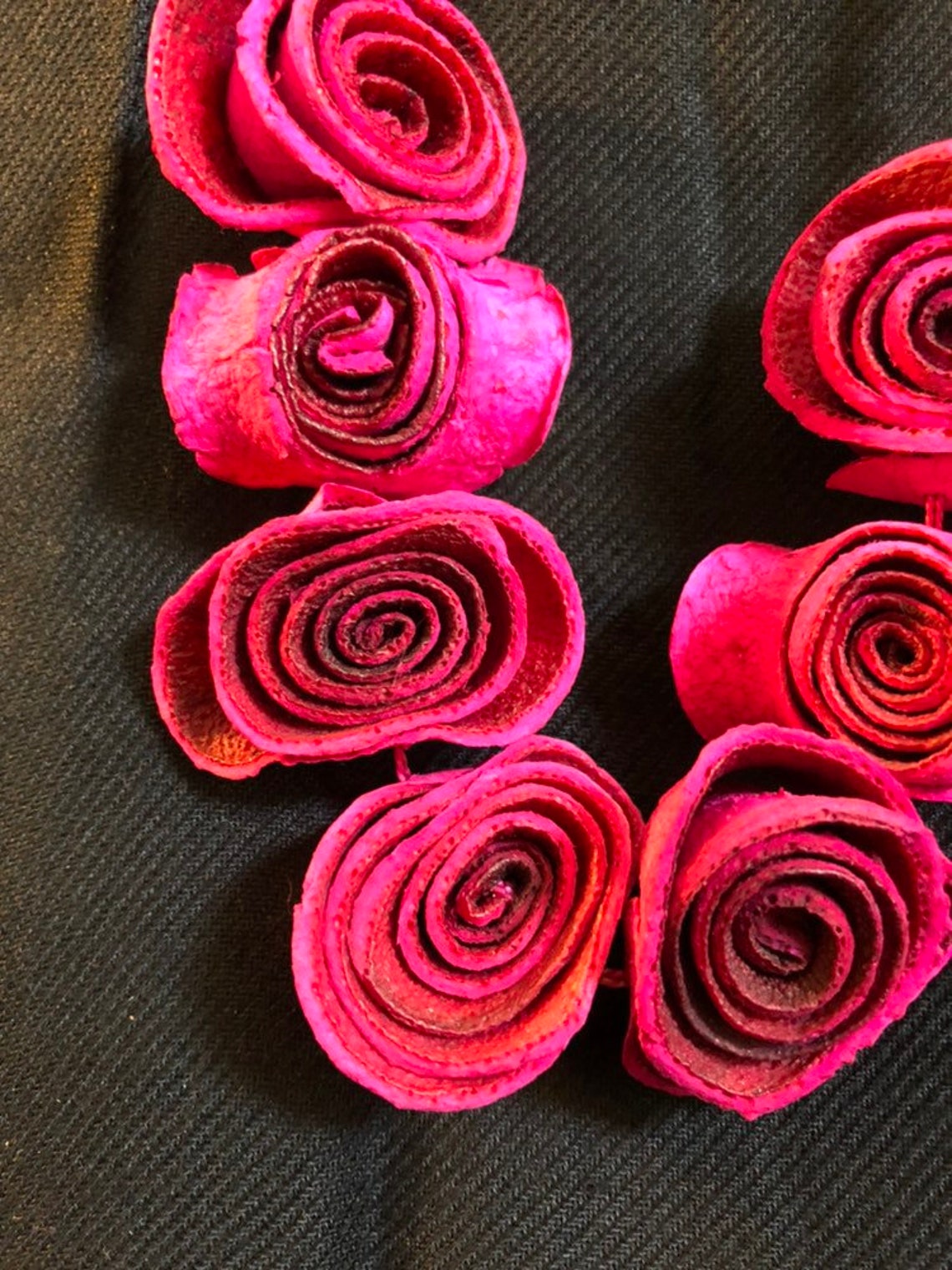 Orange Peel Rose Necklace - Etsy