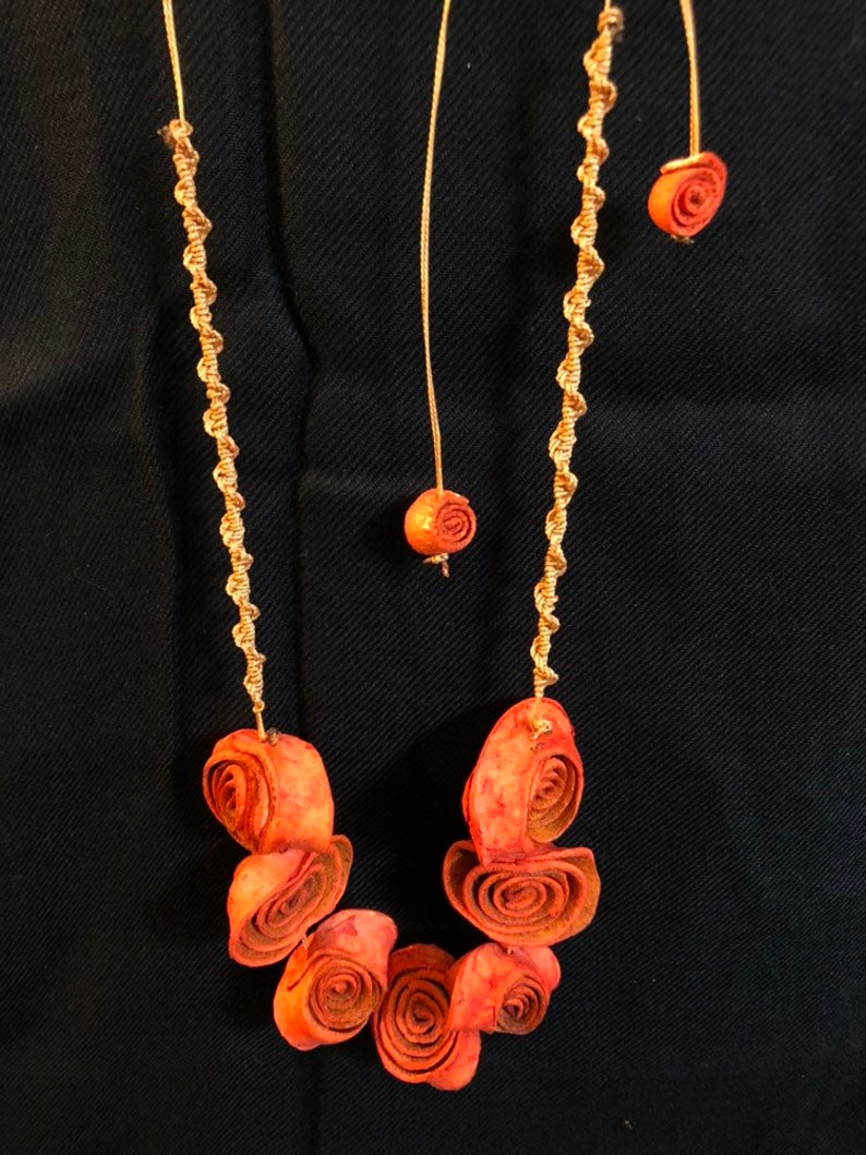 Orange Peel Rose Necklace - Etsy