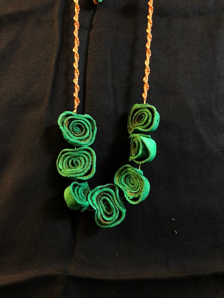 Orange Peel Rose Necklace - Etsy