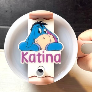 Personalized Eeyore Stanley Topper, Cute Tumbler Name Tag - Etsy