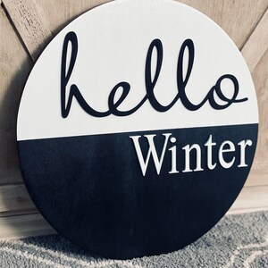 Hello Winter Wood Door Sign: Handmade Winter Decor - Etsy