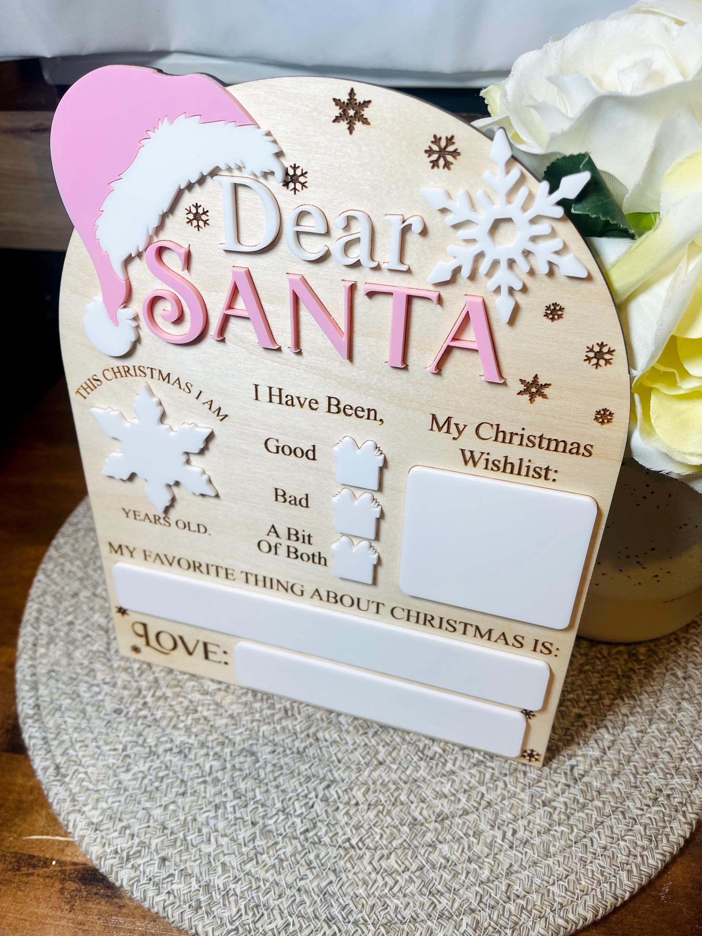 Dear Santa Board, Dry Erase Christmas Wishlist, Kids Christmas Decor - Etsy