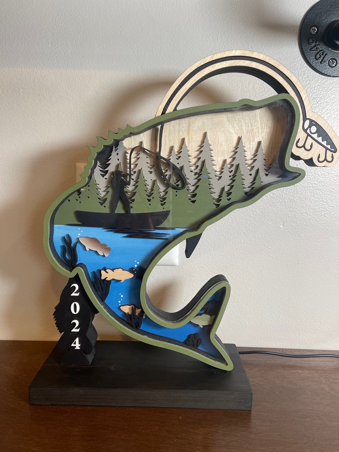 3D Layered Fish, 3D Fishing Gift, Mancave Gift, Fathers Day Gift, Wood ...