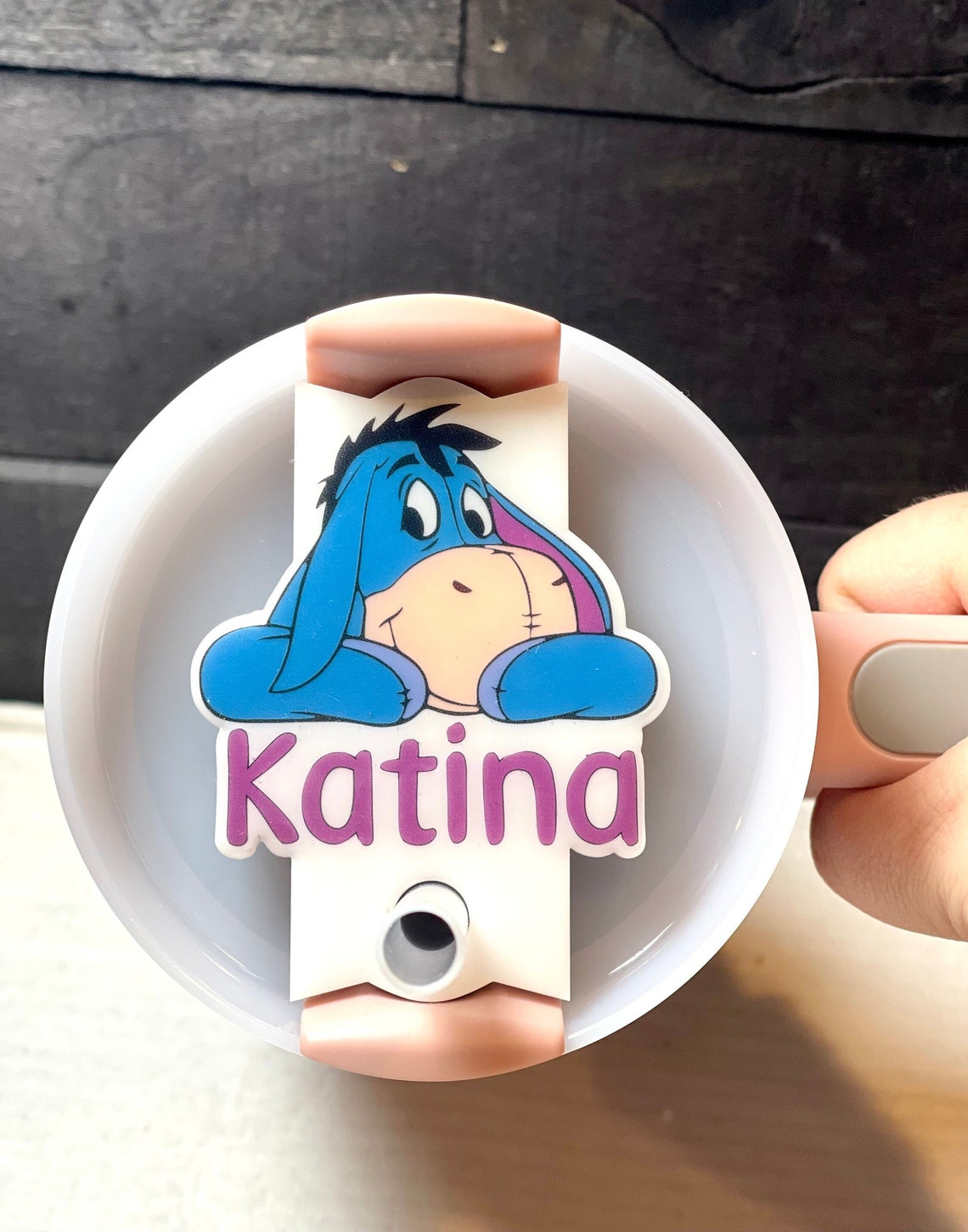 Personalized Eeyore Stanley Topper, Cute Tumbler Name Tag - Etsy