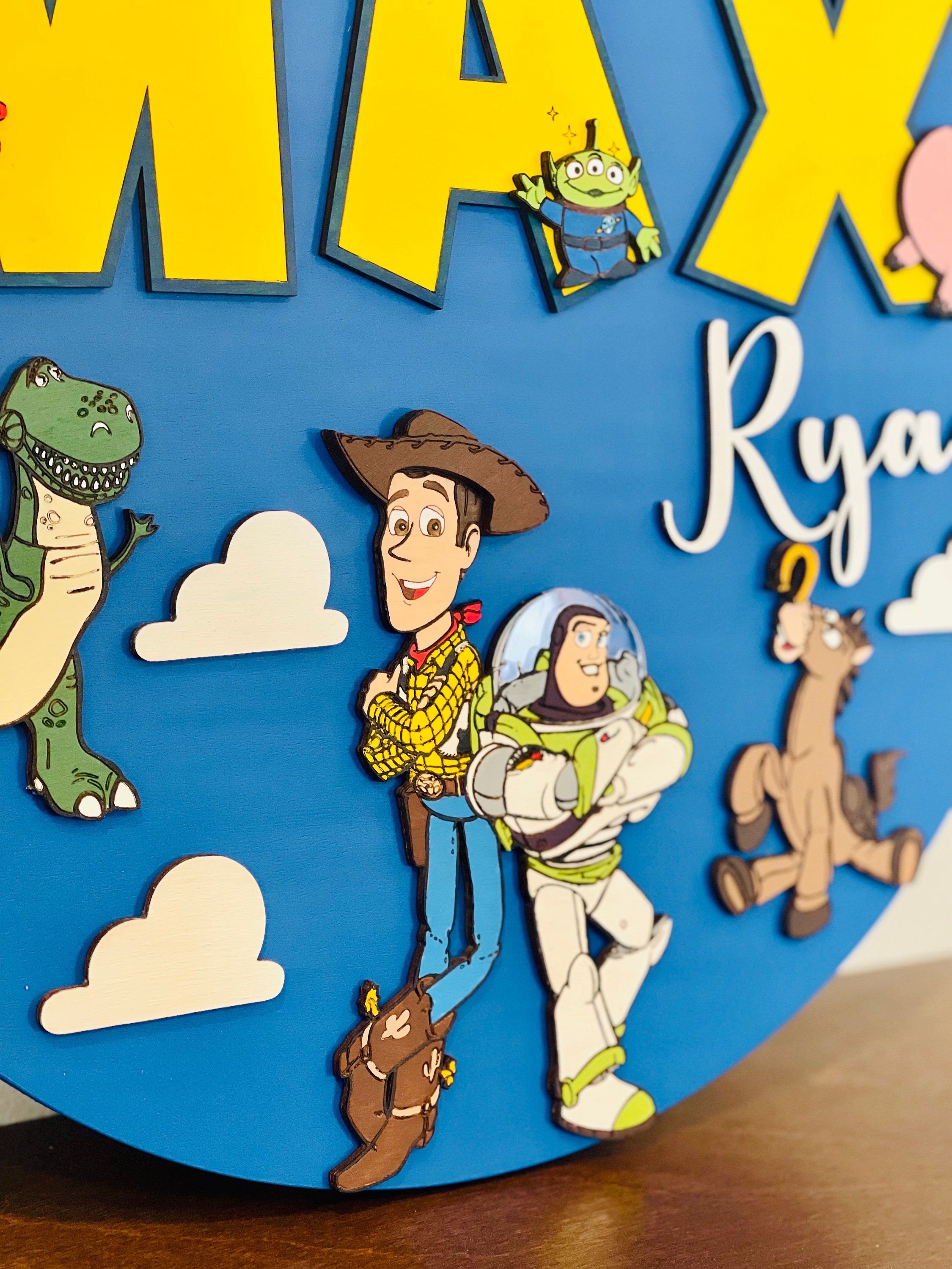 Toy Story Round Name Sign, Toy Story Name Sign, Toy Story Nursery Decor ...