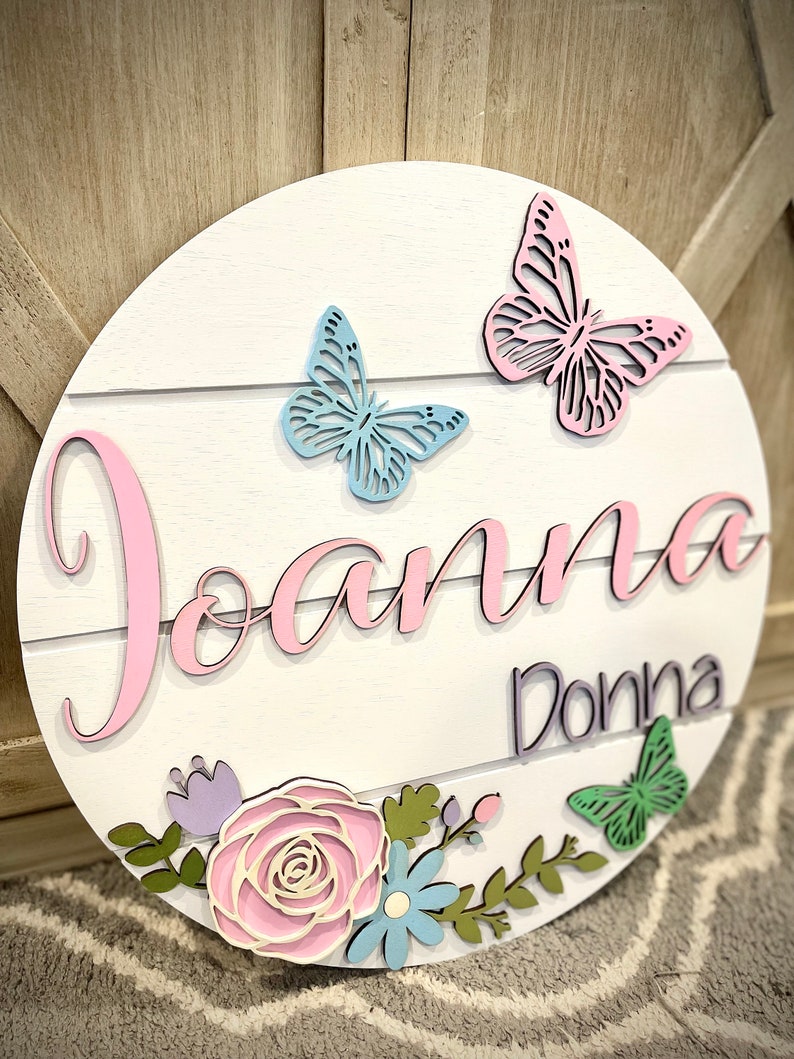 Name Sign Nursery Name Sign Floral Name Sign Floral and - Etsy