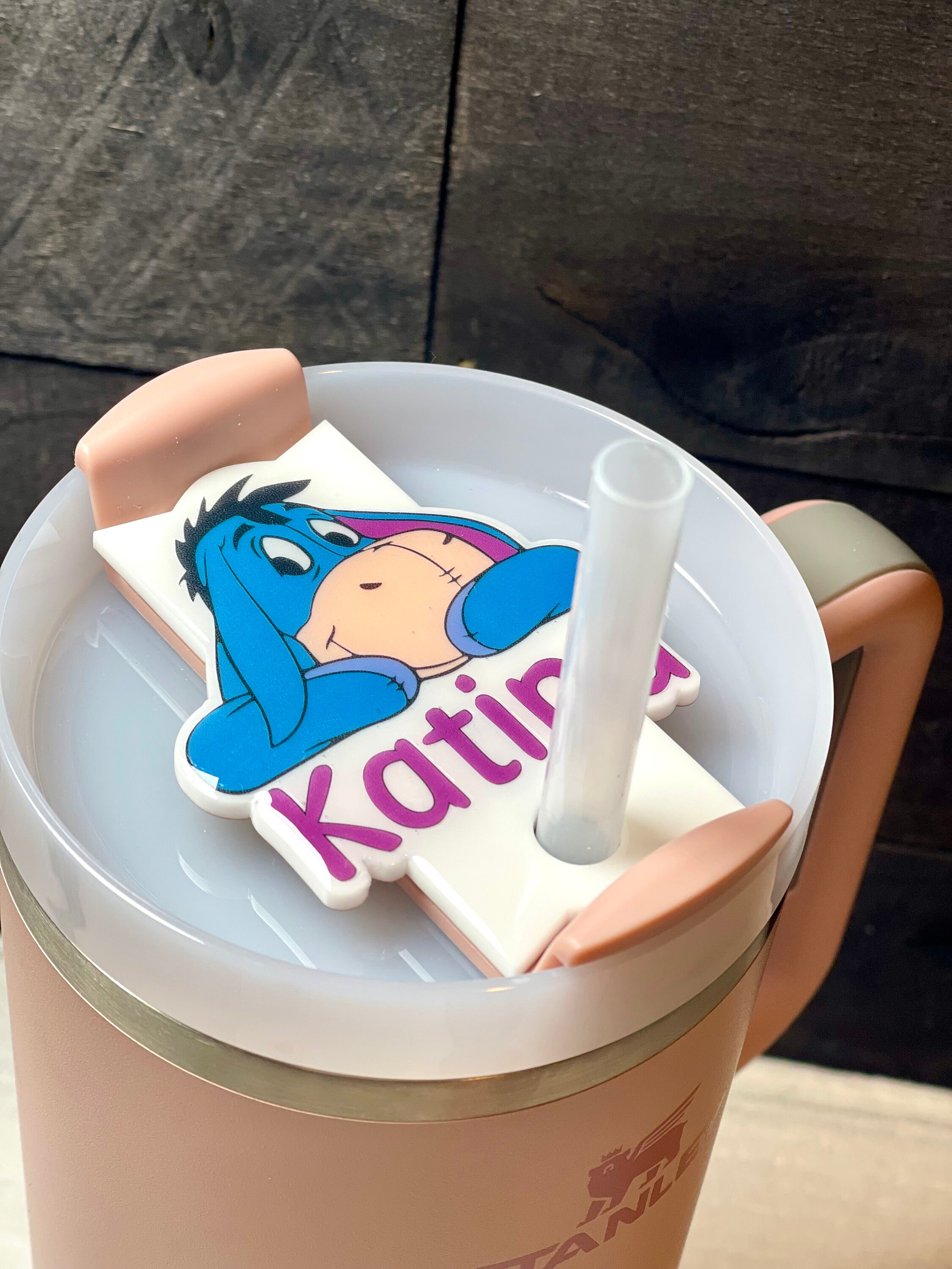 Personalized Eeyore Stanley Topper, Cute Tumbler Name Tag - Etsy