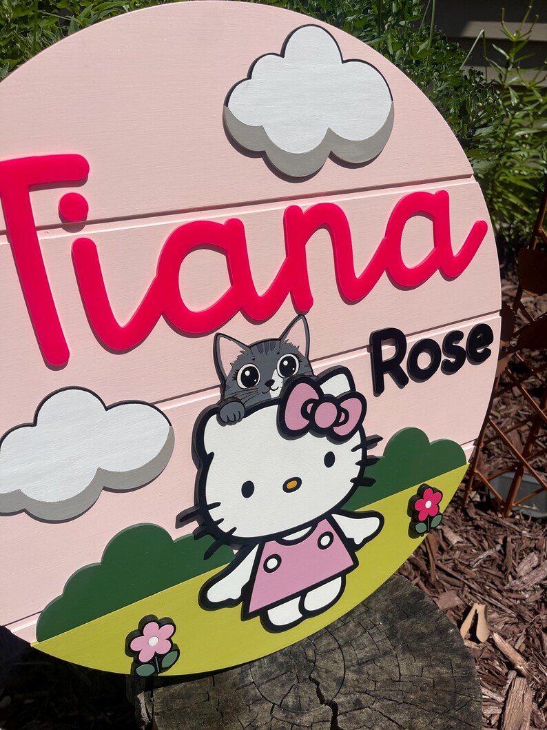 Handmade Hello Kitty Nursery Name Sign, 3D Custom Design - Etsy
