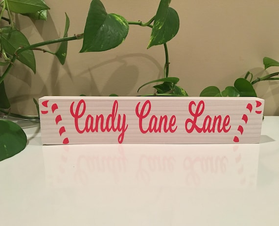 Candy Cane Lane Wood Sign Candy Cane Lane Christmas Wood | Etsy