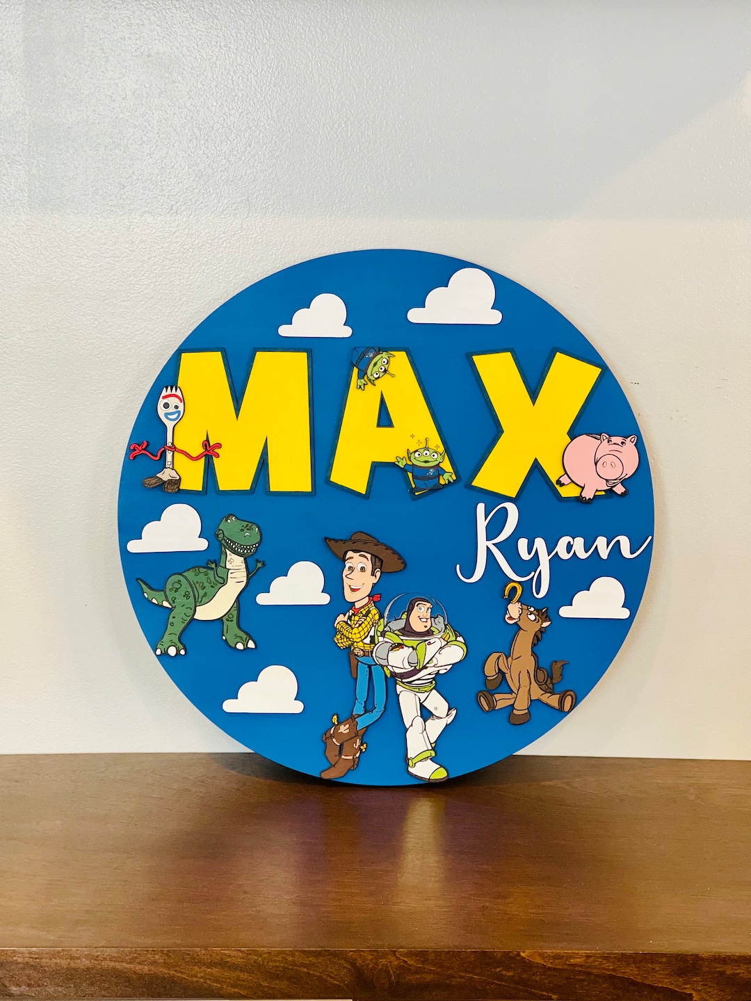 Toy Story Round Name Sign, Toy Story Name Sign, Toy Story Nursery Decor ...