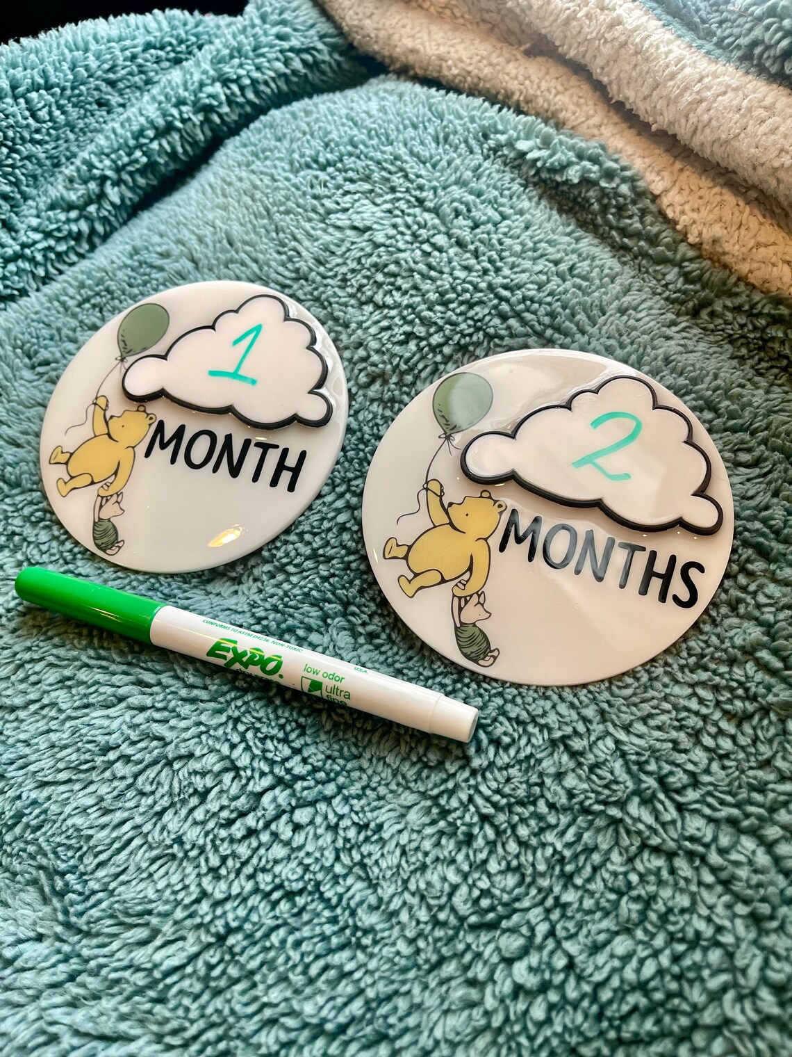 Winnie the Pooh Baby Milestone Rounds, Newborn Photo Prop - Etsy