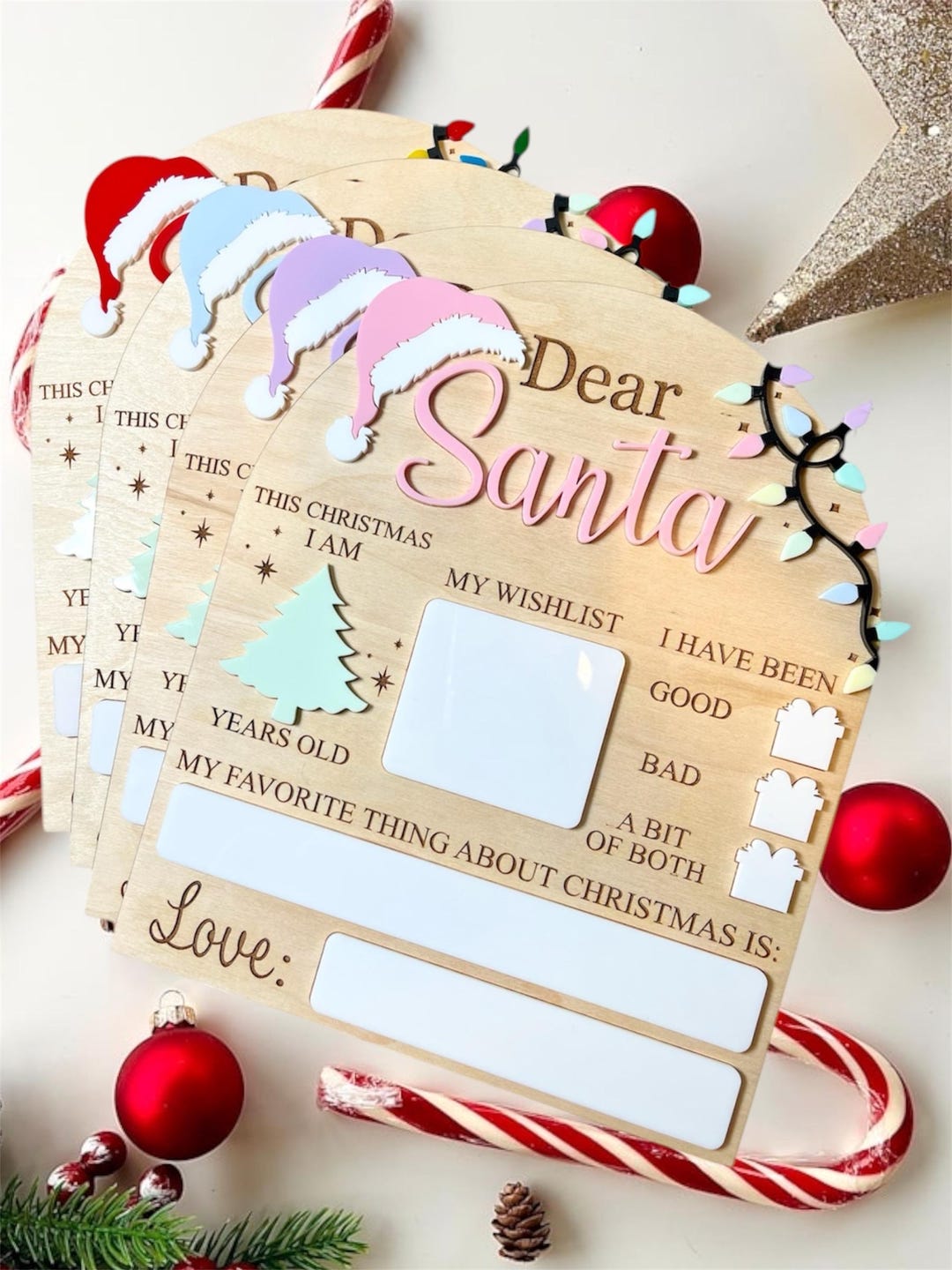 Dear Santa Board, Dear Santa Sign, Dry Erase Christmas Sign, Christmas ...
