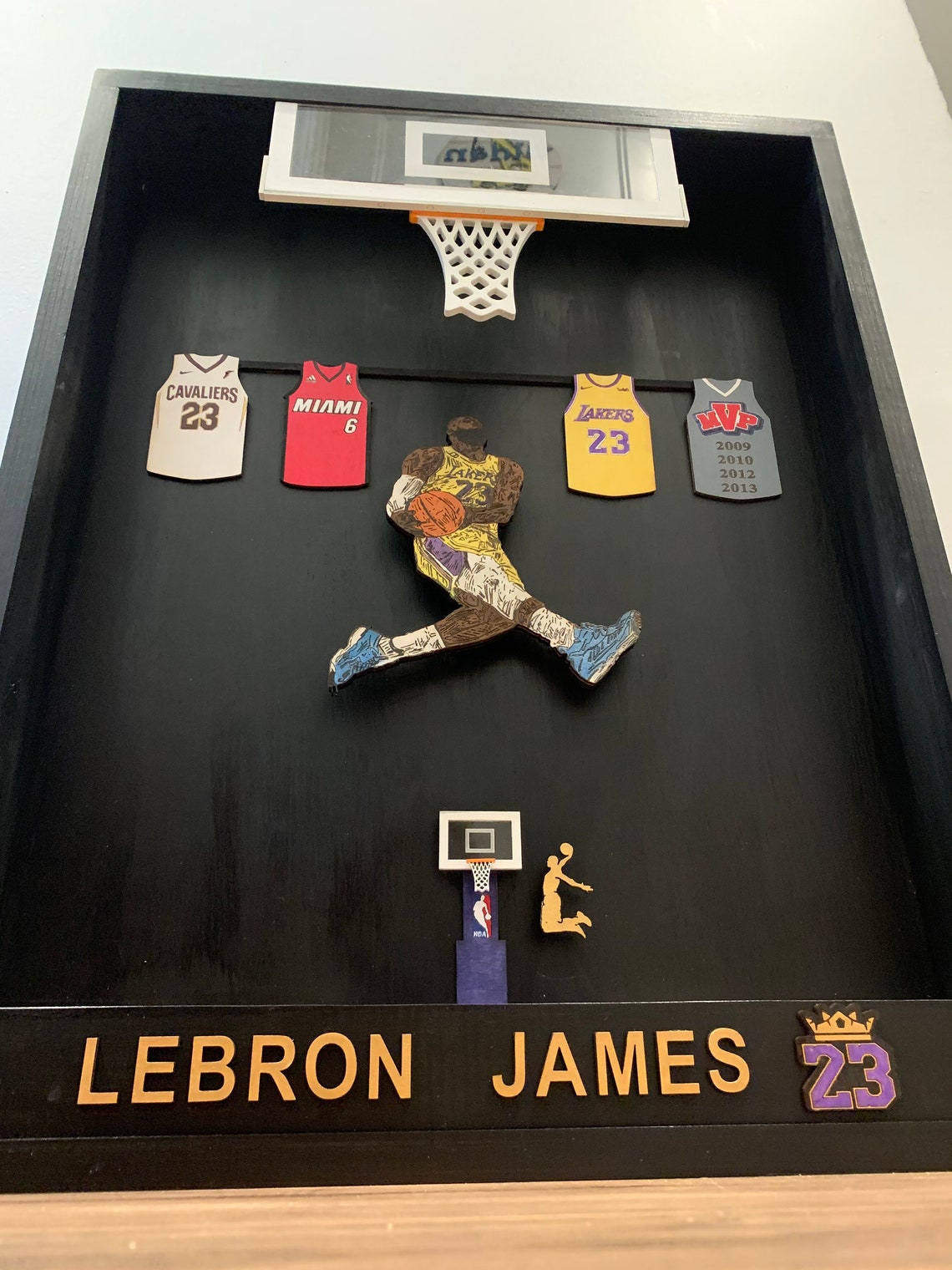 Handmade Lebron James 3D Dunk Shadow Box Art: LA Lakers Decor - Etsy