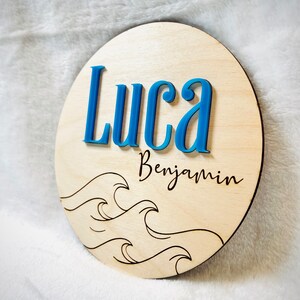 Ocean Waves Birth Announcement Sign| Baby Name Sign | Newborn Name Sign ...