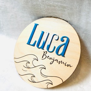 Ocean Waves Birth Announcement Sign| Baby Name Sign | Newborn Name Sign ...