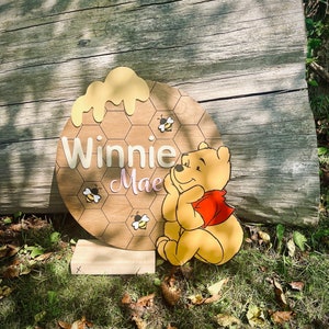 Winnie the Pooh, Pooh Bear, Nursery Name Sign, Wood Name Sign, Winnie ...