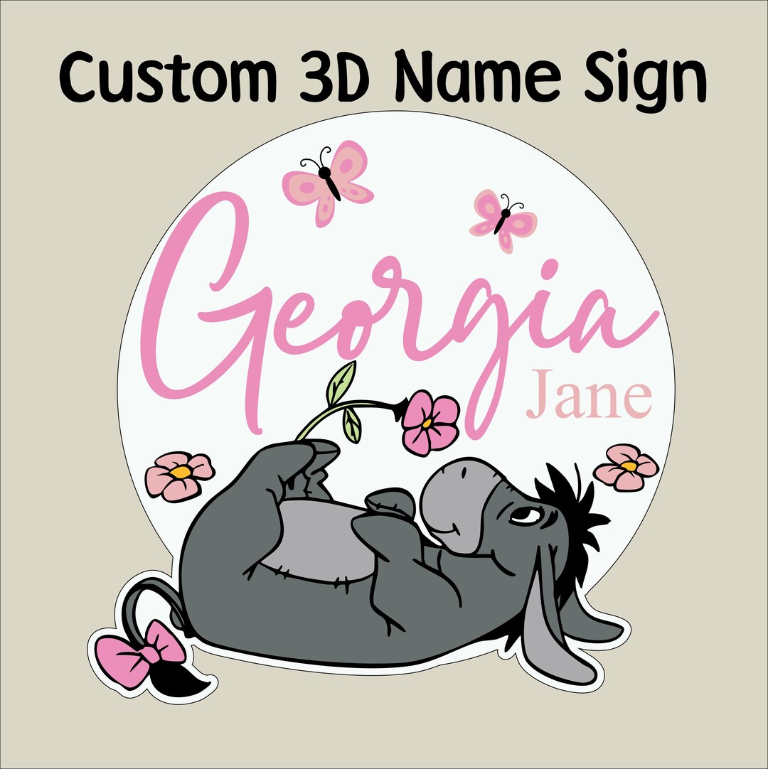 Eeyore Nursery Name Sign, 3D Wood, Winnie the Pooh Theme - Etsy