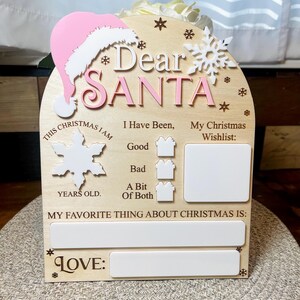 Dear Santa Board, Dry Erase Christmas Wishlist, Kids Christmas Decor - Etsy