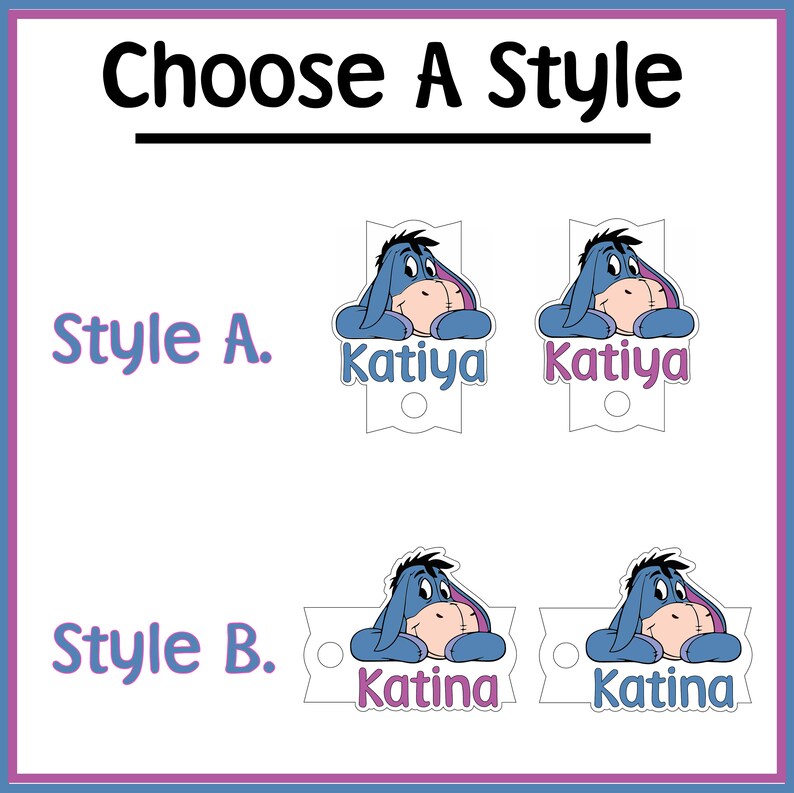 Personalized Eeyore Stanley Topper, Cute Tumbler Name Tag - Etsy
