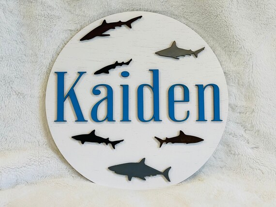 Shark Name Sign Shark Nursery Name Sign Shark Themed Sign - Etsy