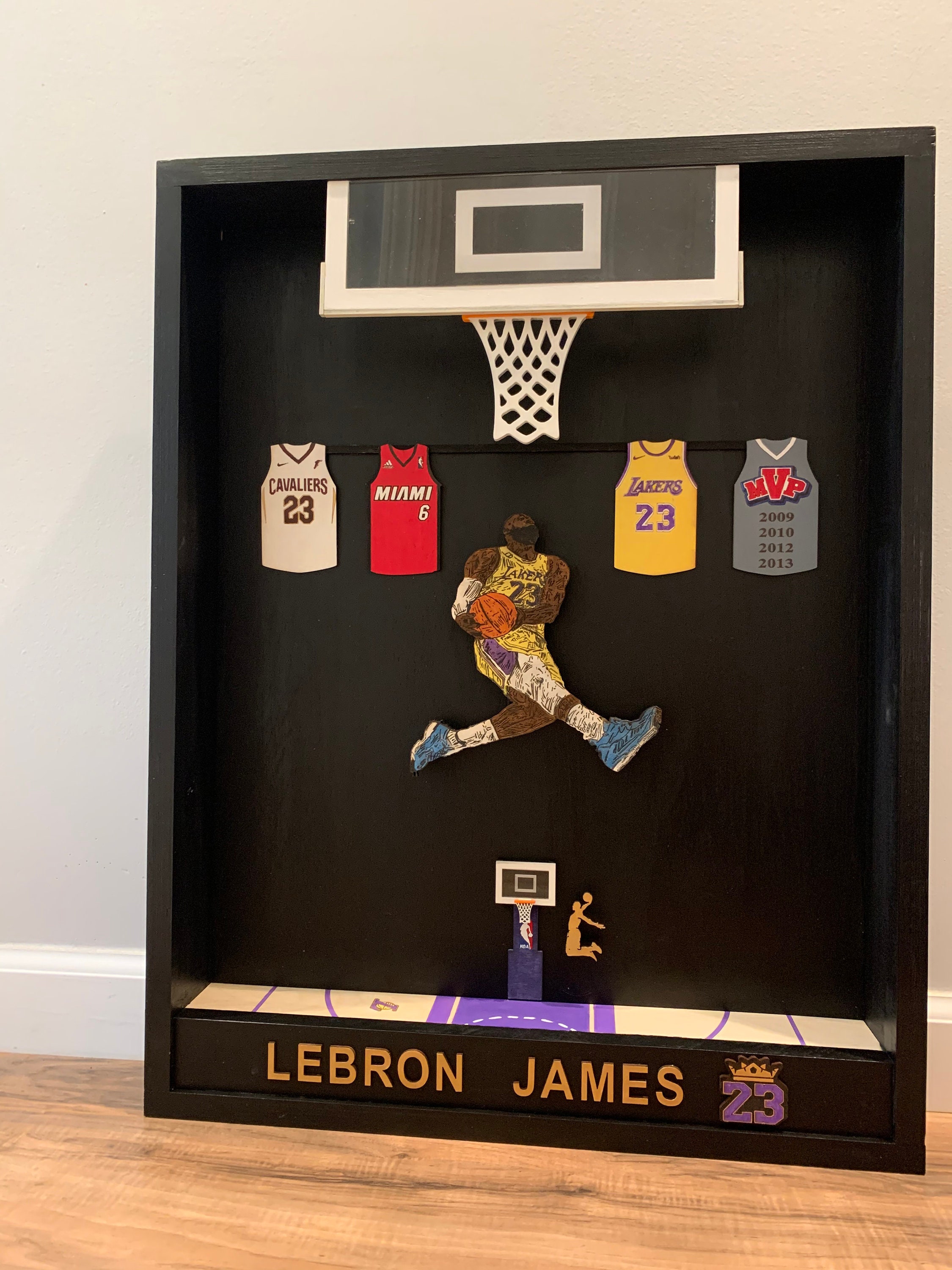 Handmade Lebron James 3D Dunk Shadow Box Art: LA Lakers Decor - Etsy