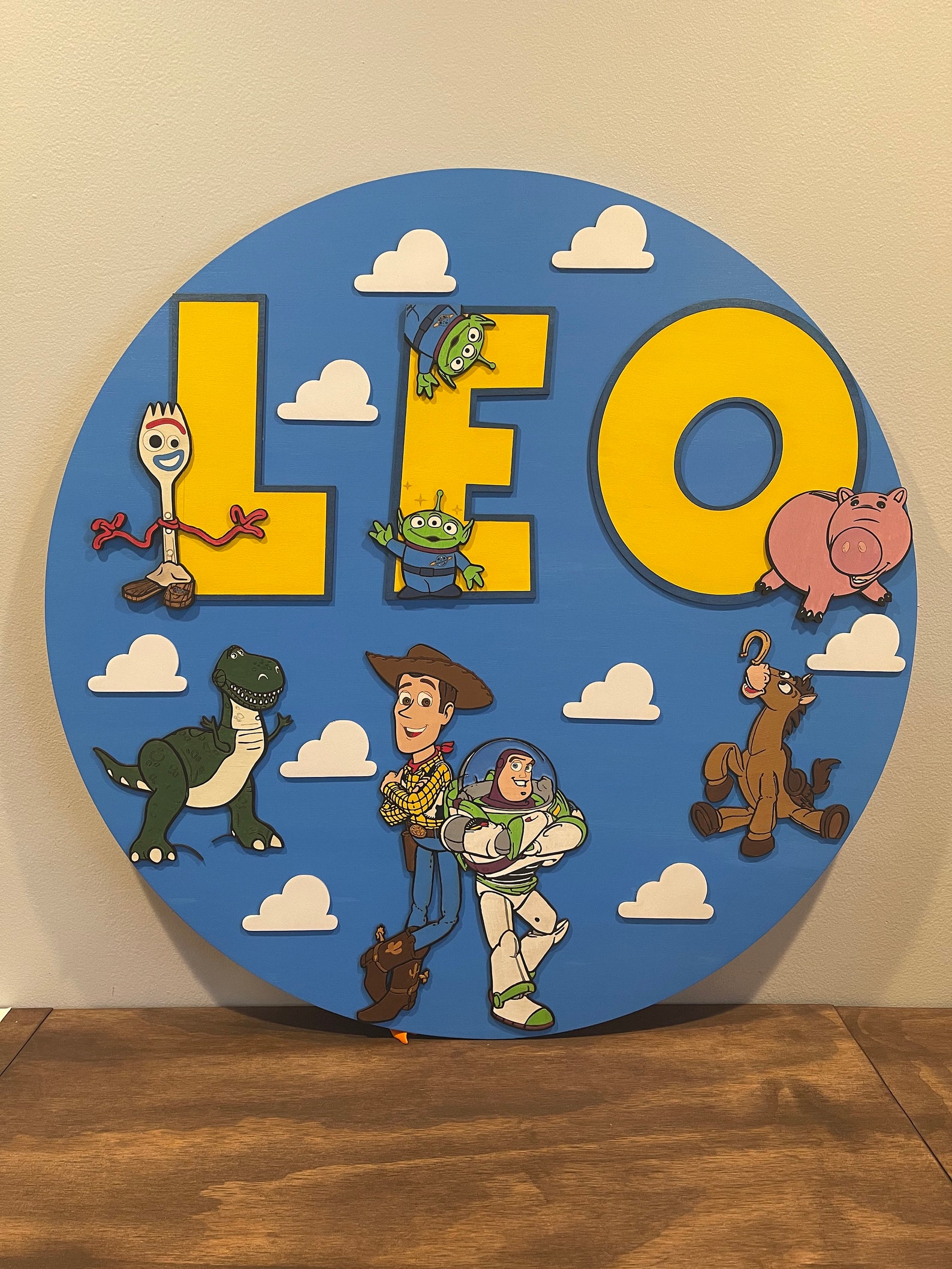 Toy Story Round Name Sign, Toy Story Name Sign, Toy Story Nursery Decor ...