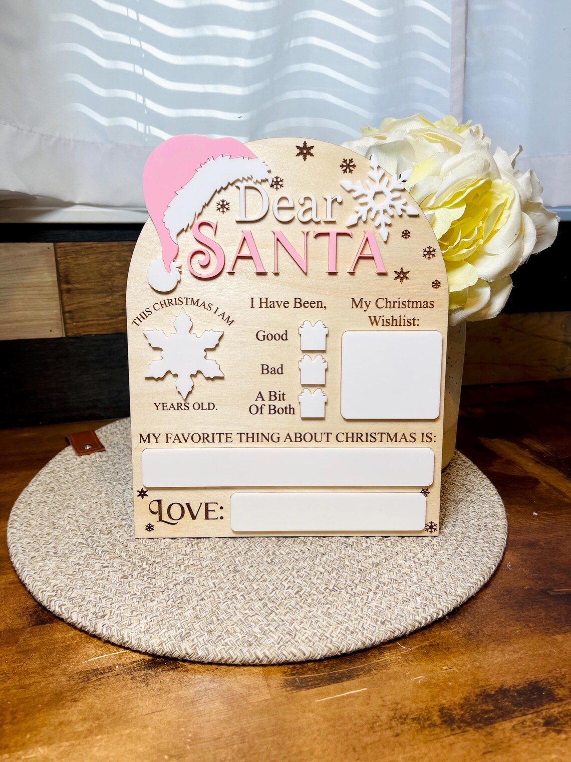 Dear Santa Board, Dry Erase Christmas Wishlist, Kids Christmas Decor - Etsy