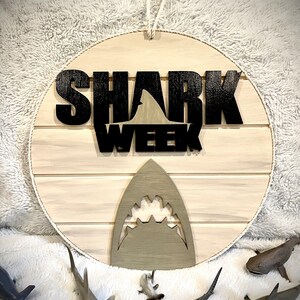 Shark Week, Shark Week Door Hanger, Shark Week Sign, Shark Week Wood ...