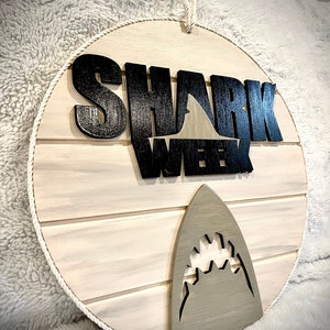 Shark Week, Shark Week Door Hanger, Shark Week Sign, Shark Week Wood ...
