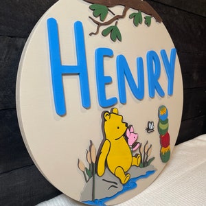 Custom Winnie the Pooh Nursery Name Sign, 3D Wood - Etsy