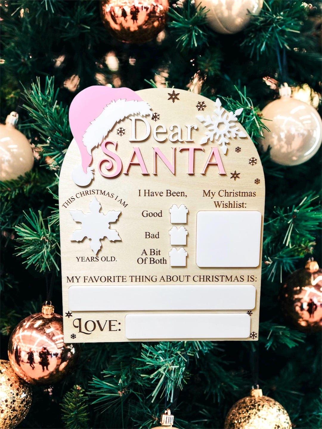 Dear Santa Board, Dear Santa Sign, Dry Erase Christmas Sign, Christmas ...