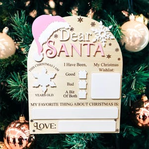 Dear Santa Board, Dry Erase Christmas Wishlist, Kids Christmas Decor - Etsy