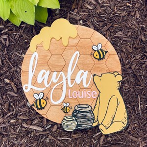 Winnie the Pooh, Pooh Bear, Nursery Name Sign, Wood Name Sign, Winnie ...