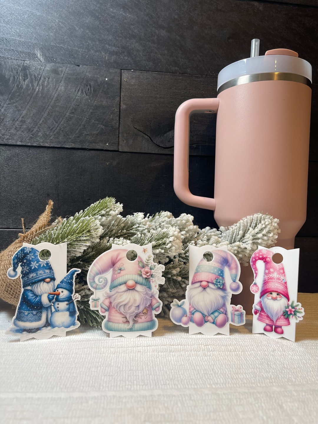 Stanley Tumbler Topper, Stanley Tag, Gnome Tumbler Toppers, Festive ...