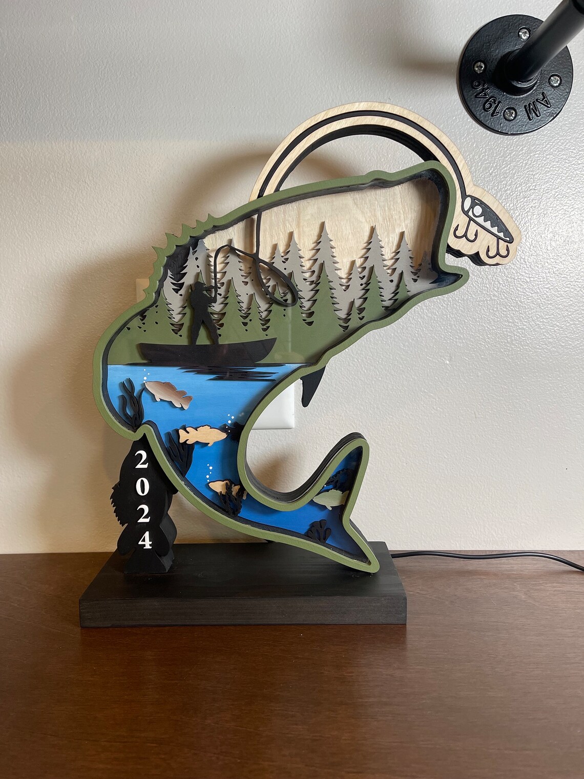 3D Layered Fish, 3D Fishing Gift, Mancave Gift, Fathers Day Gift, Wood ...