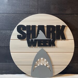 Shark Week, Shark Week Door Hanger, Shark Week Sign, Shark Week Wood ...