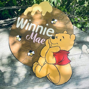 Winnie the Pooh, Pooh Bear, Nursery Name Sign, Wood Name Sign, Winnie ...