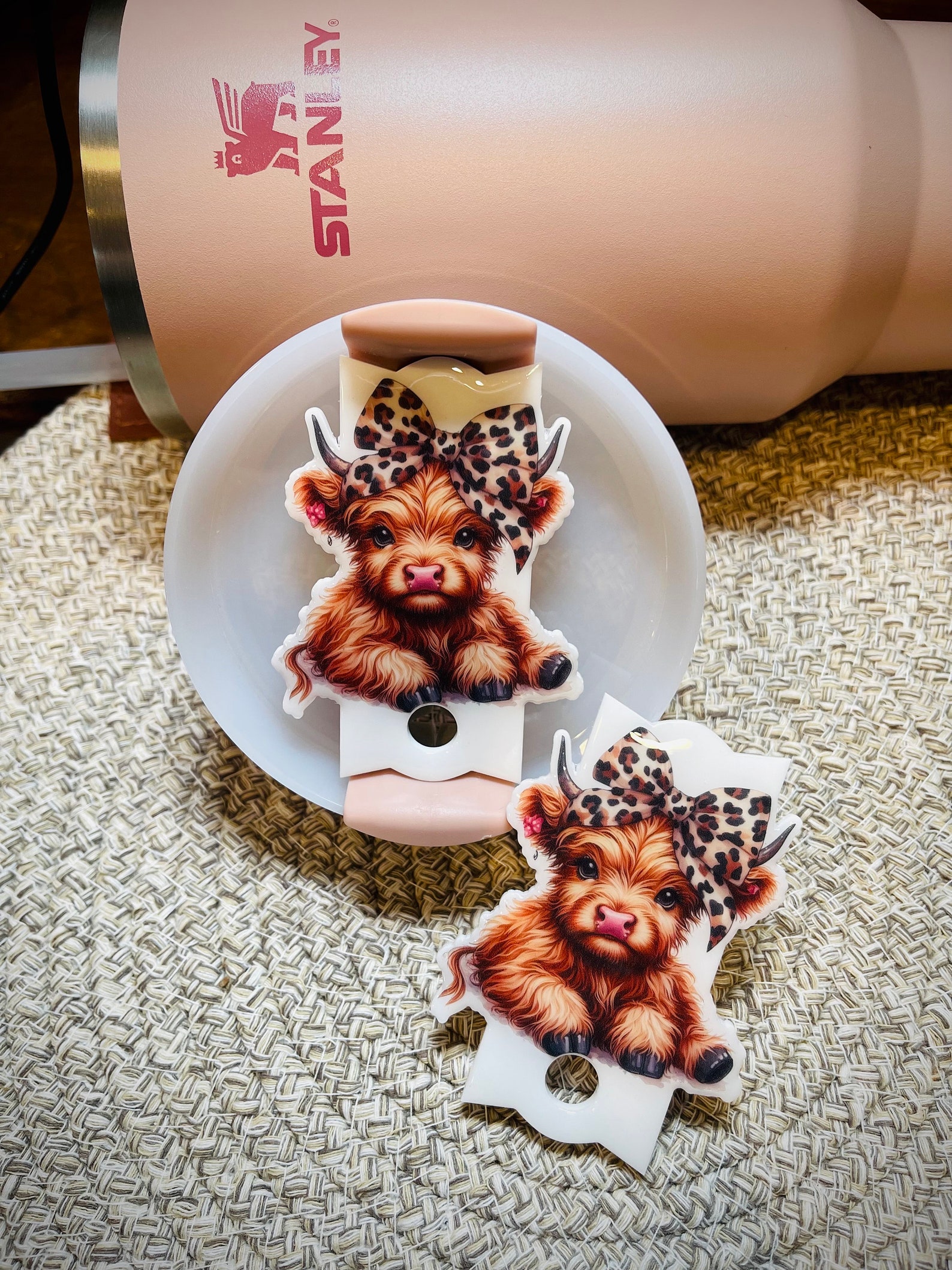 Stanley Tumbler Topper, Cute Cow, Stanley Name Plate, Cute Tumbler ...