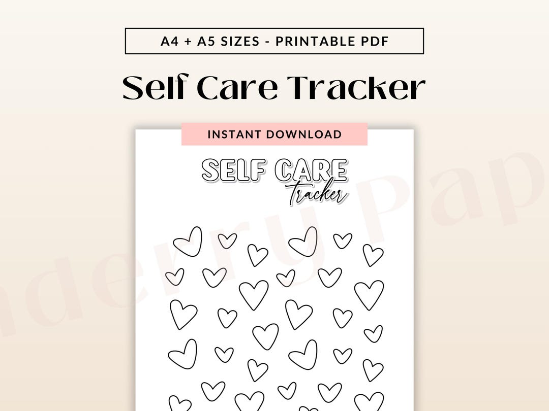 Self-care Tracker Printable, Wellness & Mental Health Planner, Habit ...