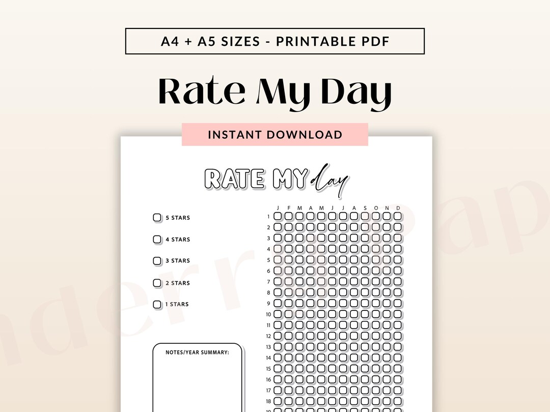 Rate My Day Tracker, Year in Pixels Mood Tracker, Daily Mental Health ...